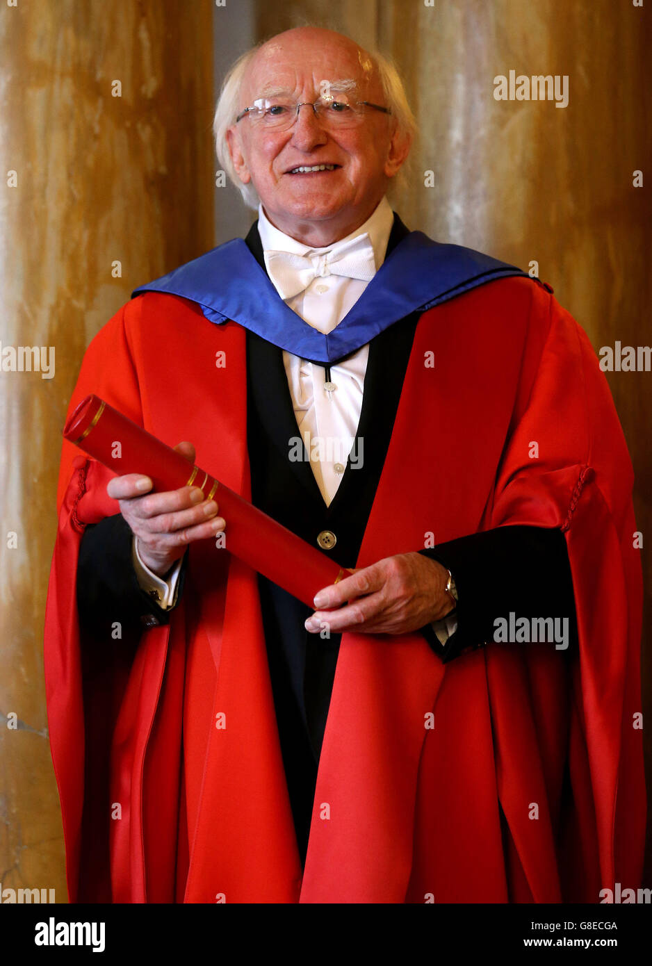Irish President Michael D Higgins poses for a photograph after he ...