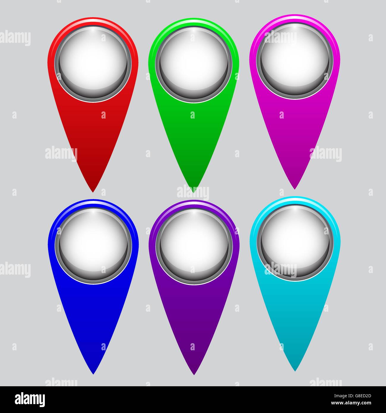 set of bright map pointers Stock Vector Image & Art - Alamy
