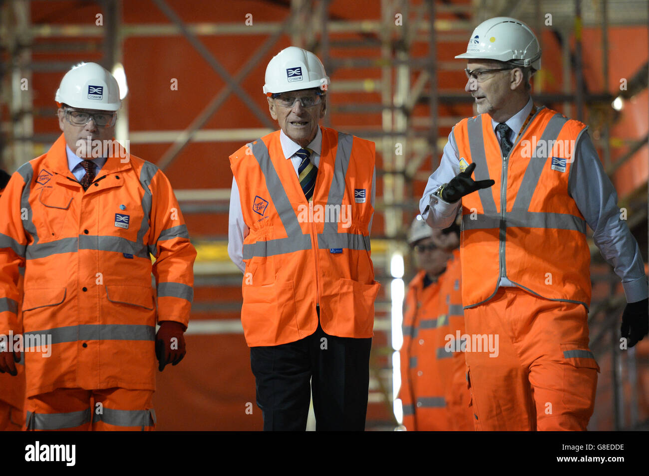 The Duke of Edinburgh is shown around the new Crossrail station taking ...