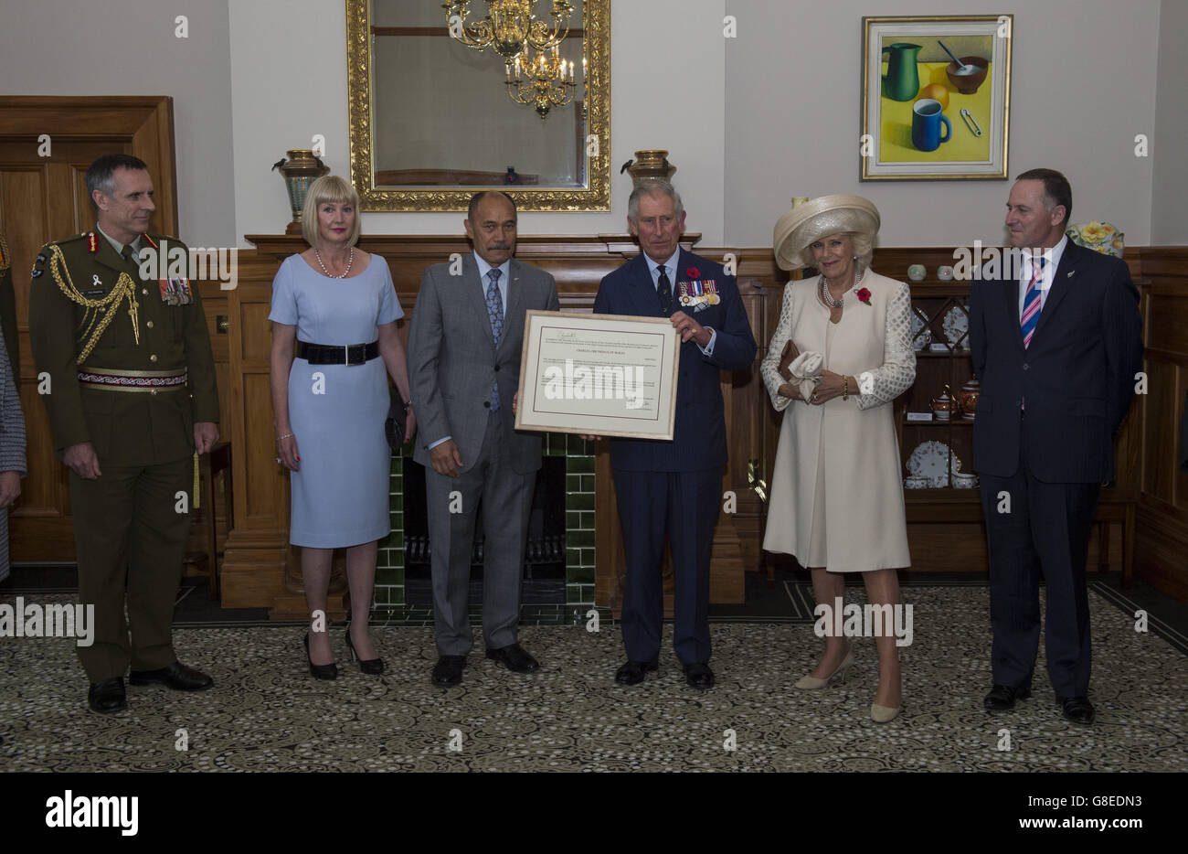 The duchess of cornwall and lieutenant general tim keating hi-res stock ...