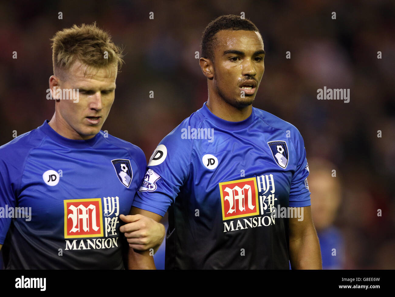 Afc bournemouths matt ritchie left and afc bournemouths junior ...