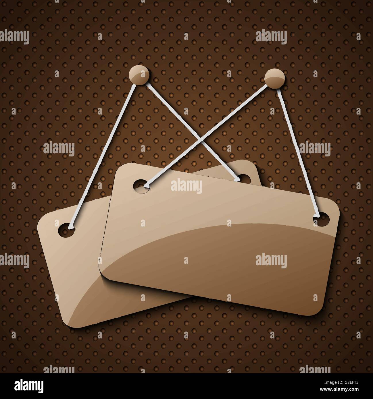 Blank hanging sign for your text on an abstract background.. Bector ...