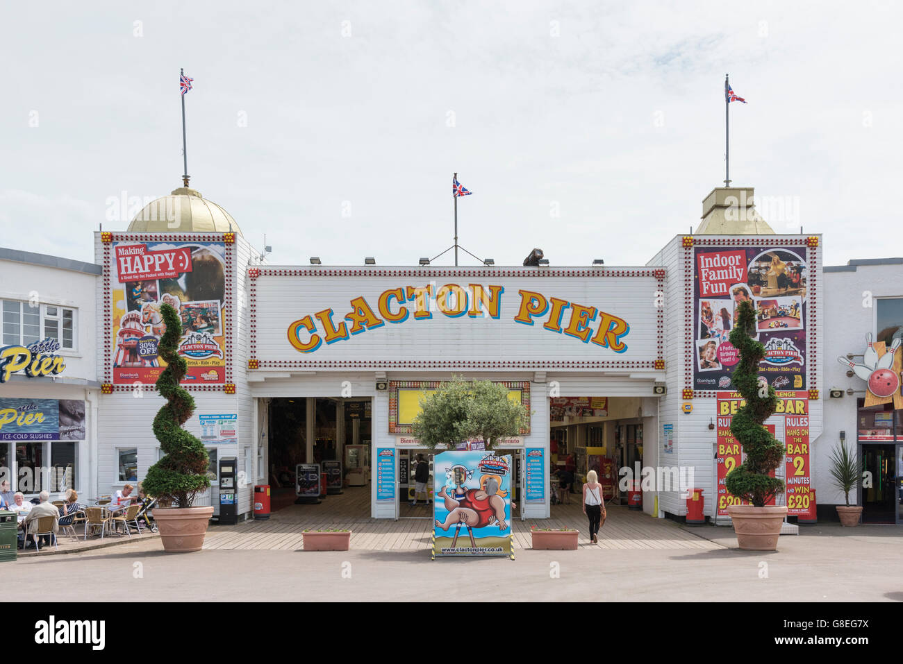 The entrance to Clacton pier at Clacton, a seaside resort in East ...