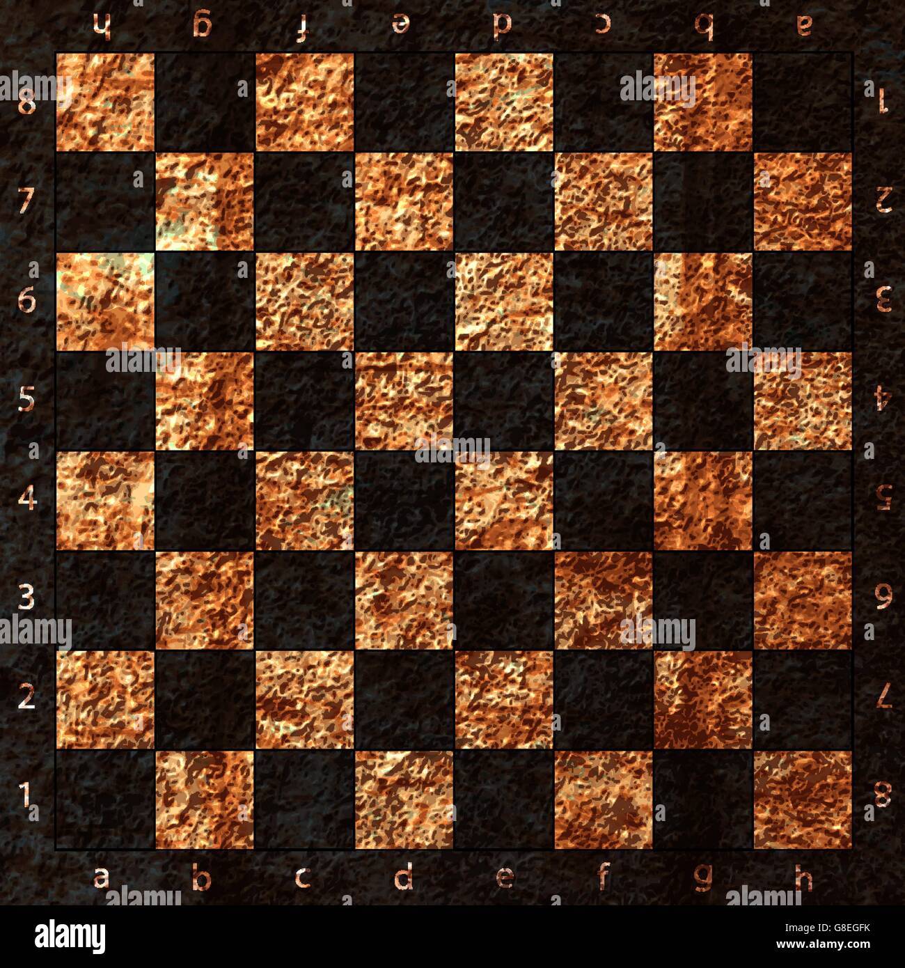 vintage crack old scratched empty chess board. abstract grunge ...
