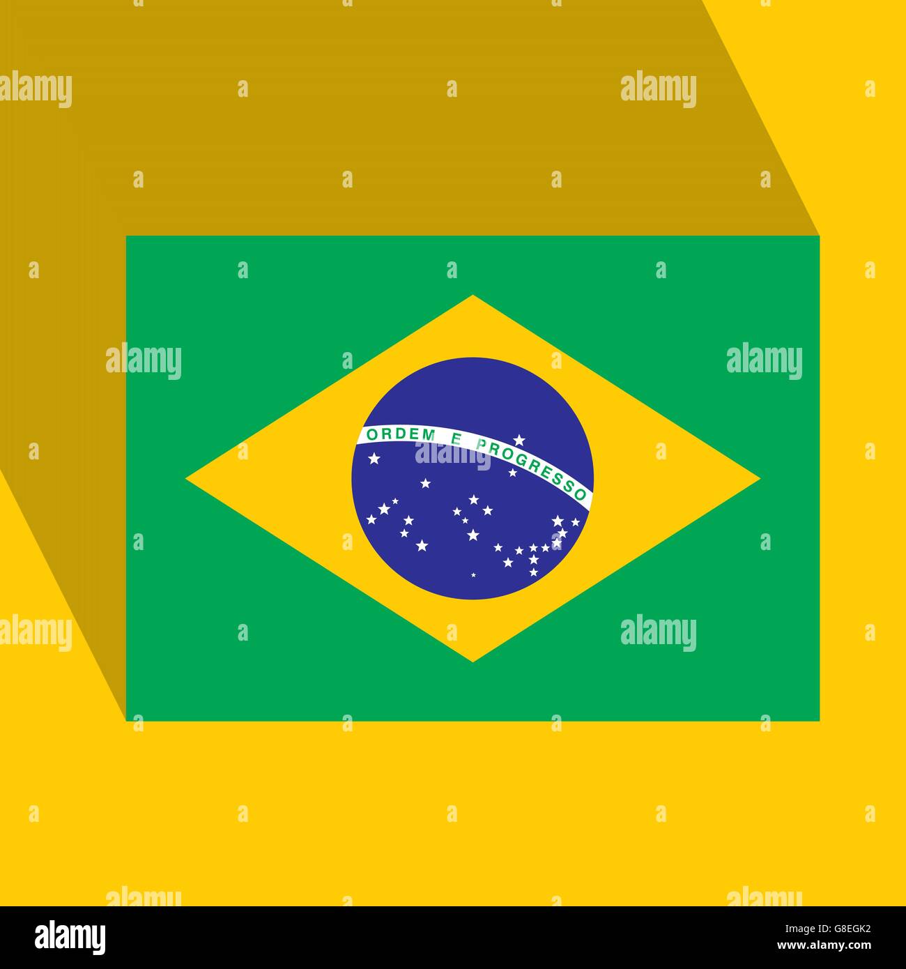 Brazil Flat Icon with Brazilian Flag. Vector. EPS10 Stock Vector Image ...