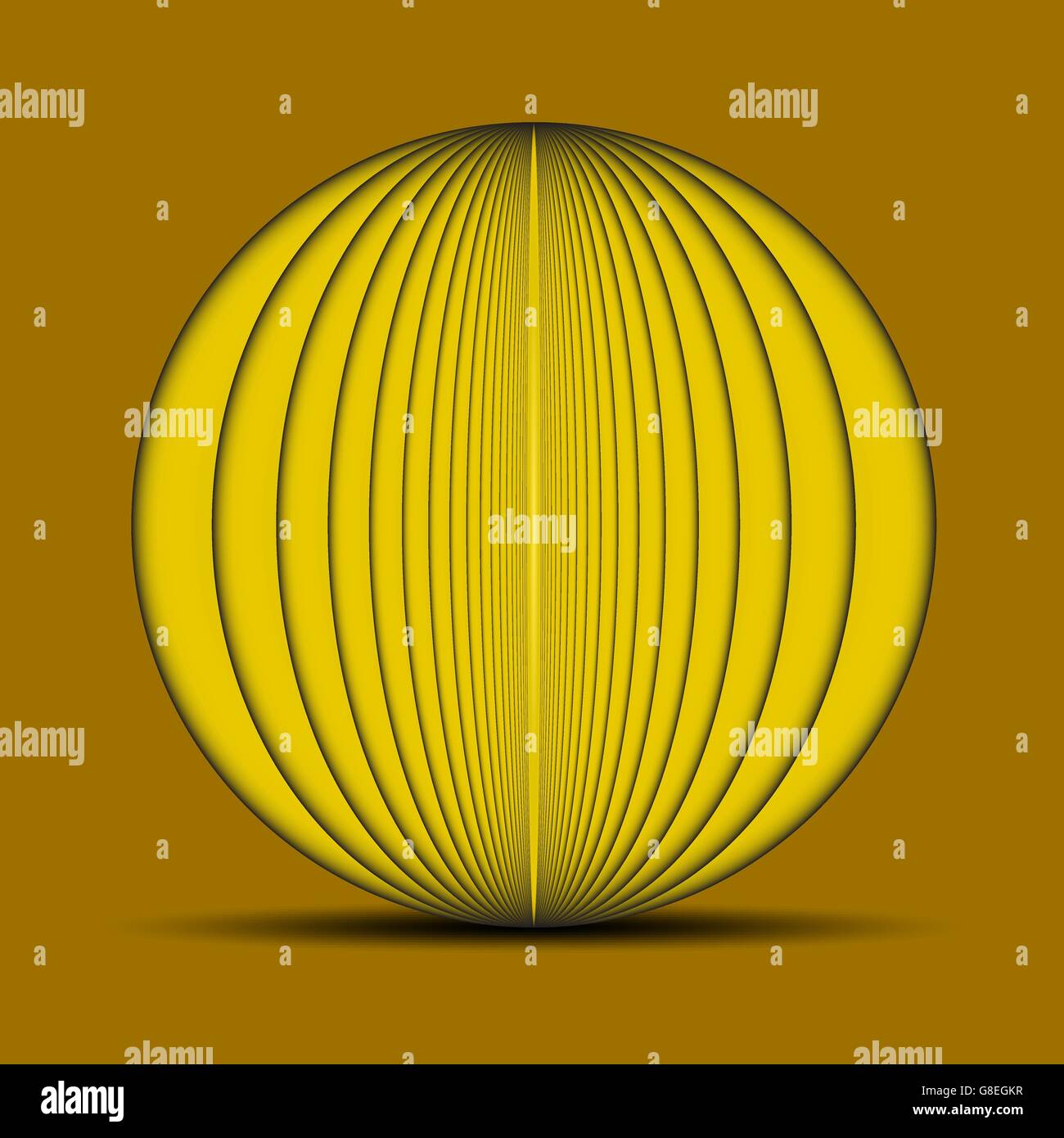 Abstract oval yellow background with shadow on the bottom Vector. EPS10 ...