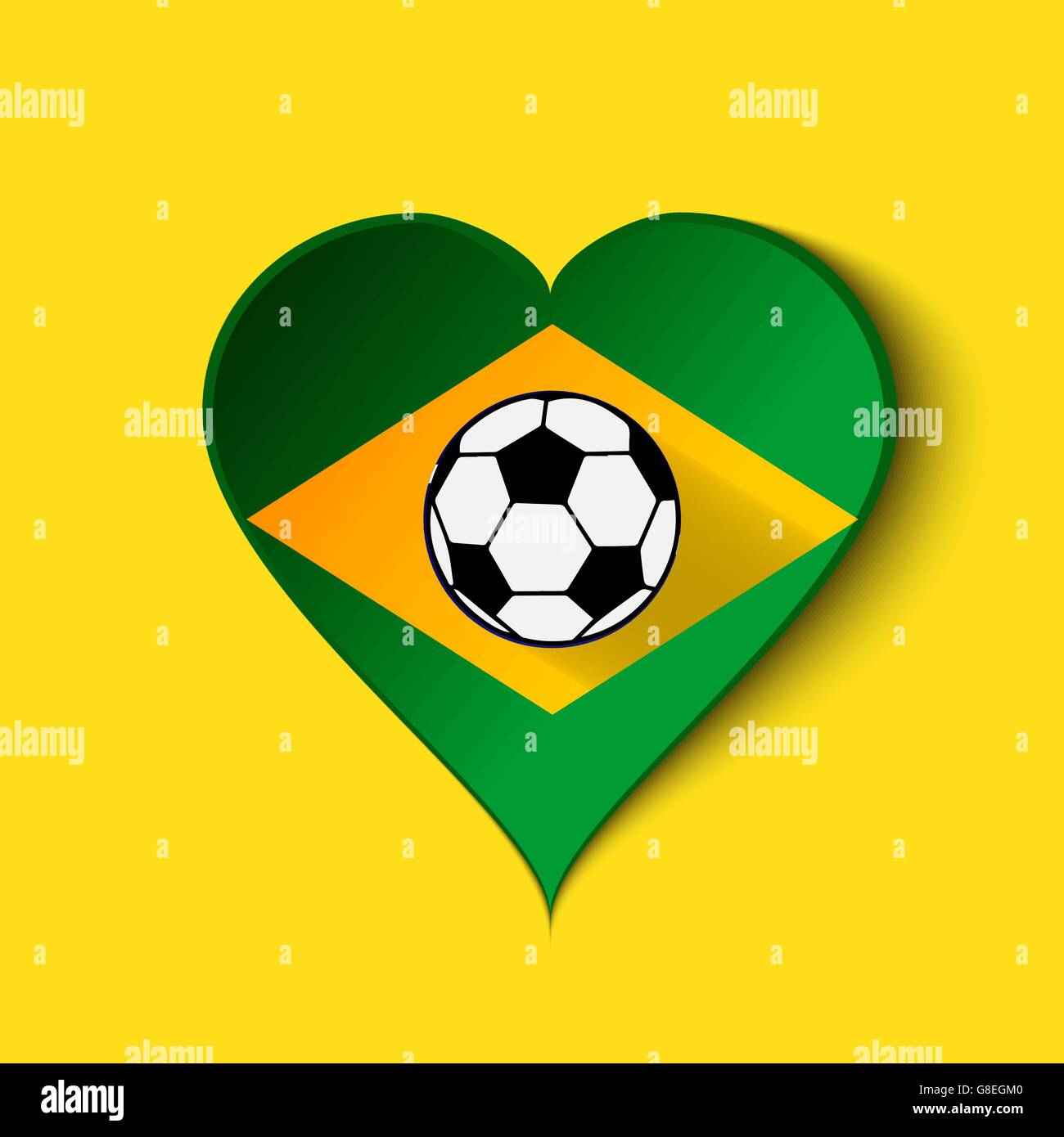 Brazil Heart icon with Brazilian Flag. Vector. EPS10 Stock Vector Image ...