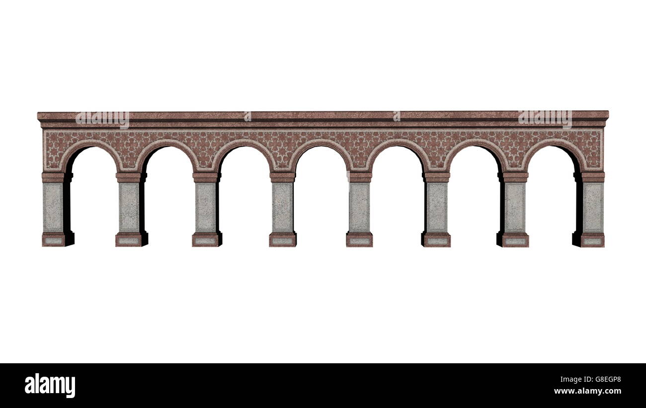 Castle arches isolated in white background - 3D render Stock Photo - Alamy