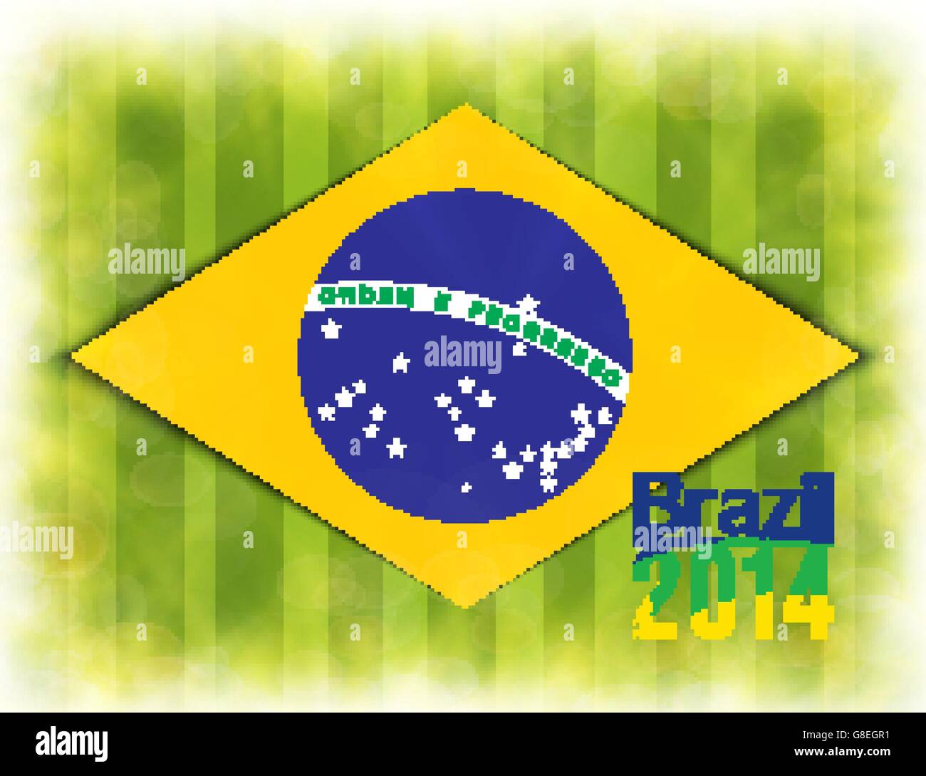 Illustration football card in Brazil flag colors. Vector. EPS10 Stock ...