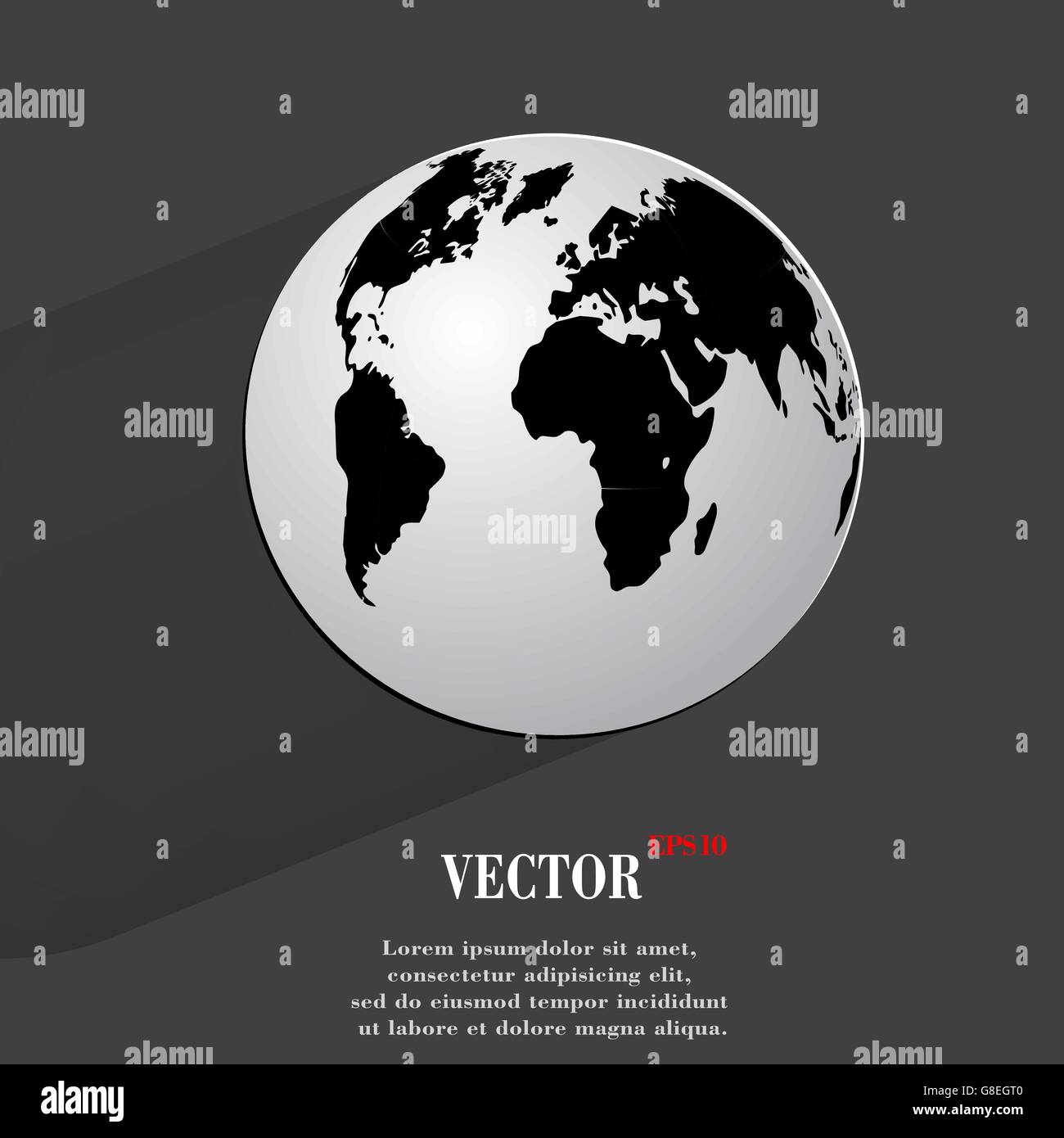 World map web icon, flat design. Vector illustration. EPS10 Stock ...