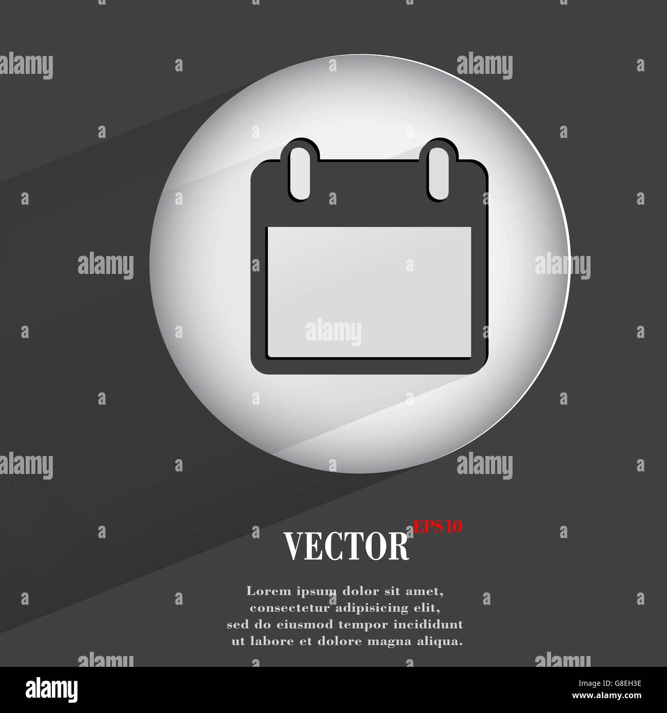 calendar. Flat modern web button with long shadow and space for your text. Vector. EPS10 Stock ...
