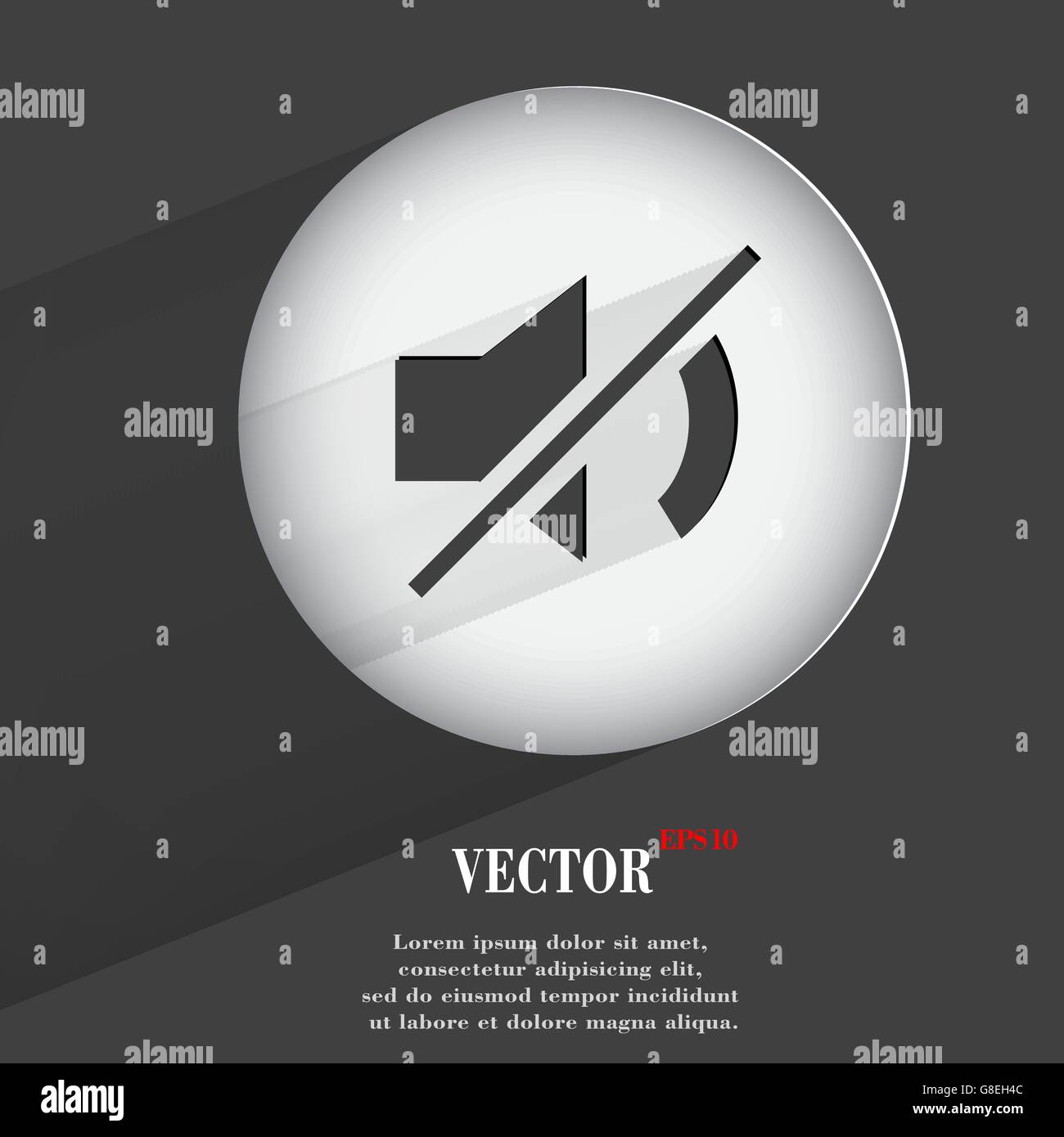 volume off. Flat modern web button with long shadow and space for your ...