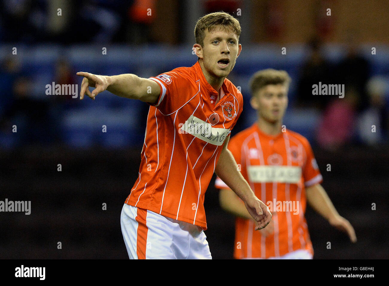 Blackpool's Will Aimson in action against Wigan Athletic Stock Photo ...
