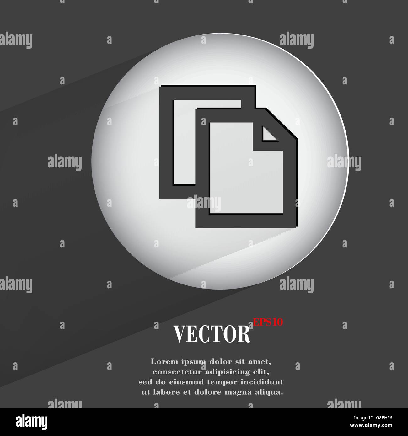 paper, pen. Flat modern web button with long shadow and space for your text. Vector. EPS10 Stock ...
