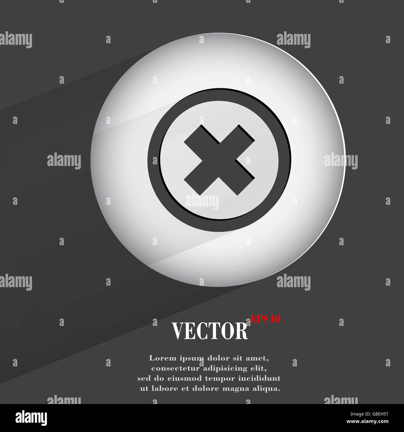 cancel. Flat modern web button with long shadow and space for your text ...