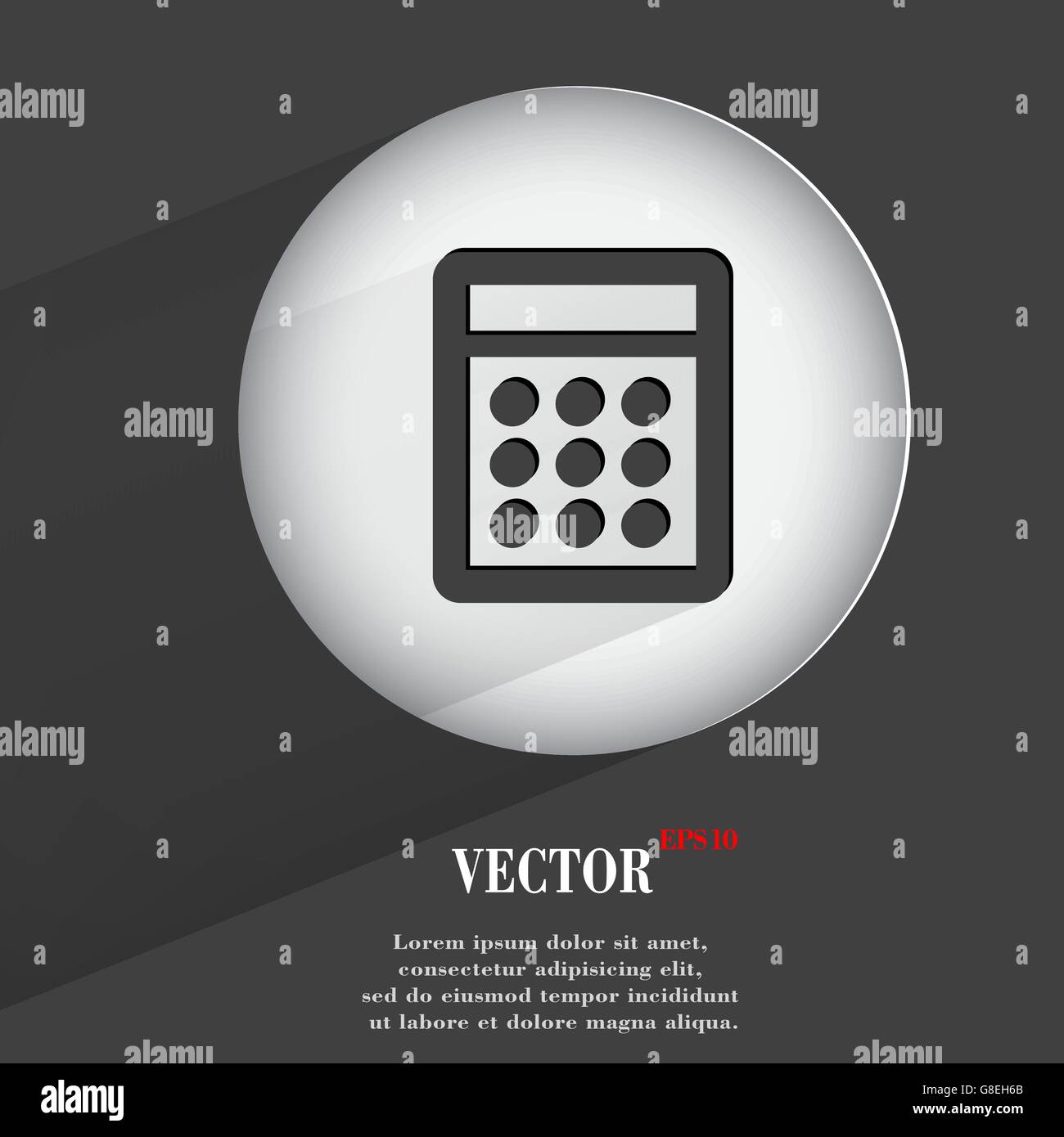 calculator. Flat modern web button with long shadow and space for your ...