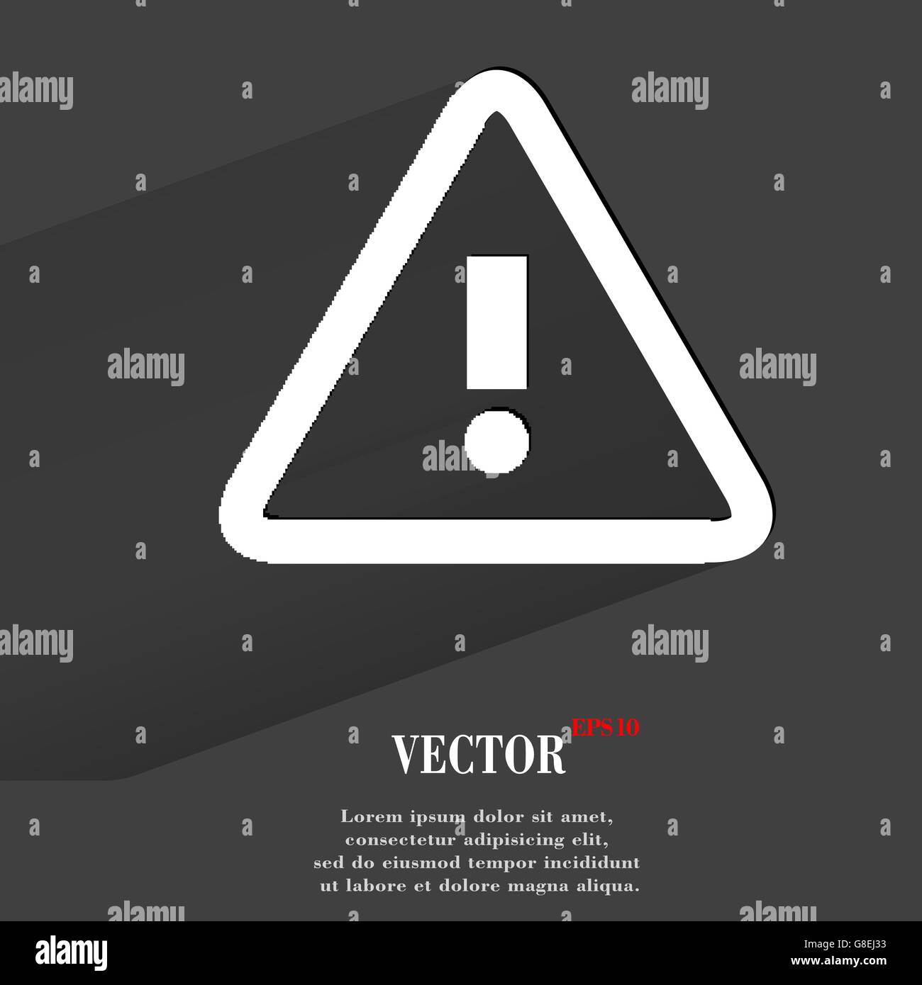 danger. exclamation mark. Flat modern web button with long shadow and ...