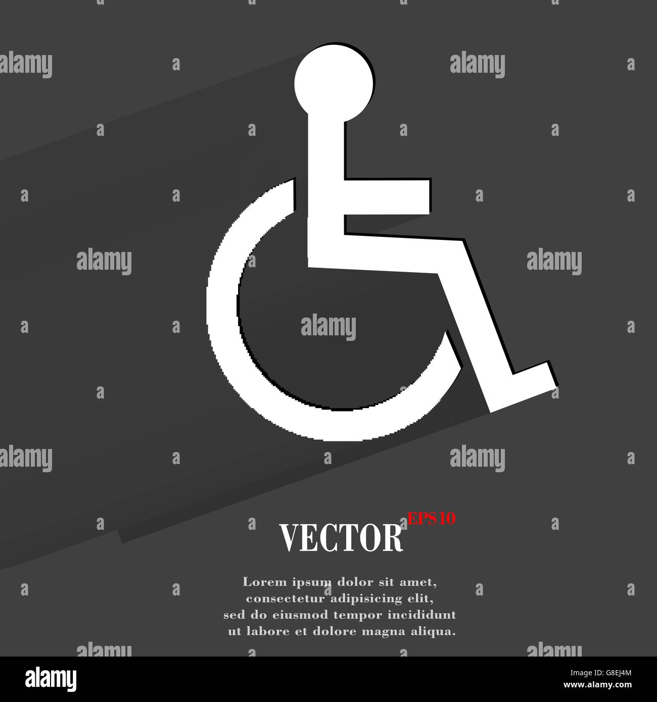 disabled. Flat modern web button with long shadow and space for your ...