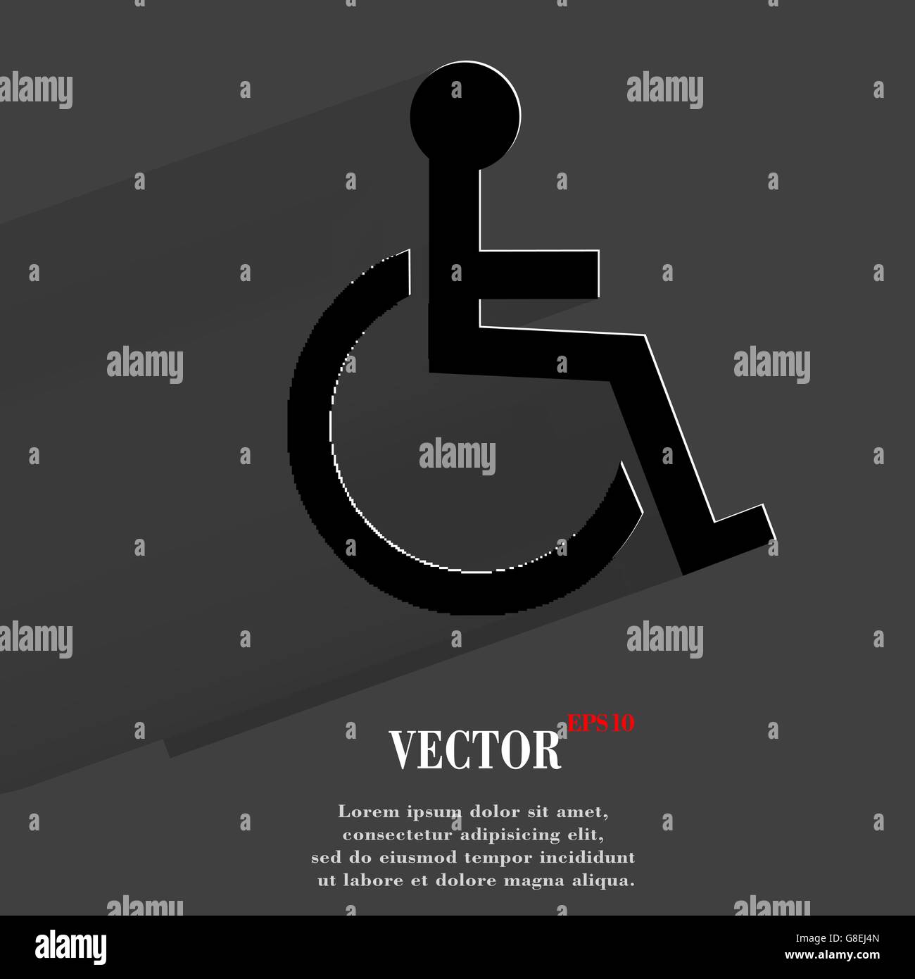 disabled. Flat modern web button with long shadow and space for your ...