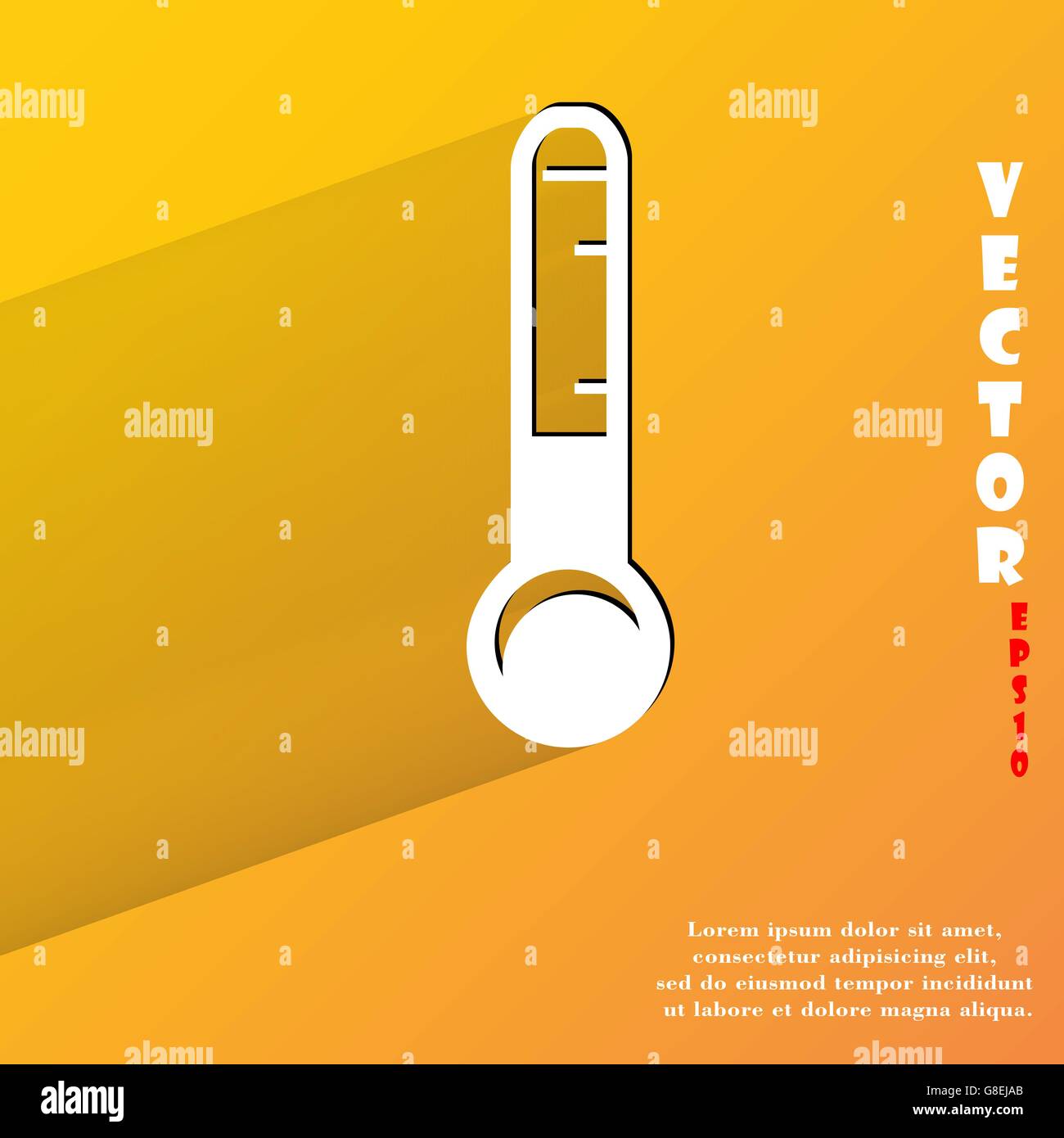 Thermometer. Flat modern web button with long shadow and space for your ...