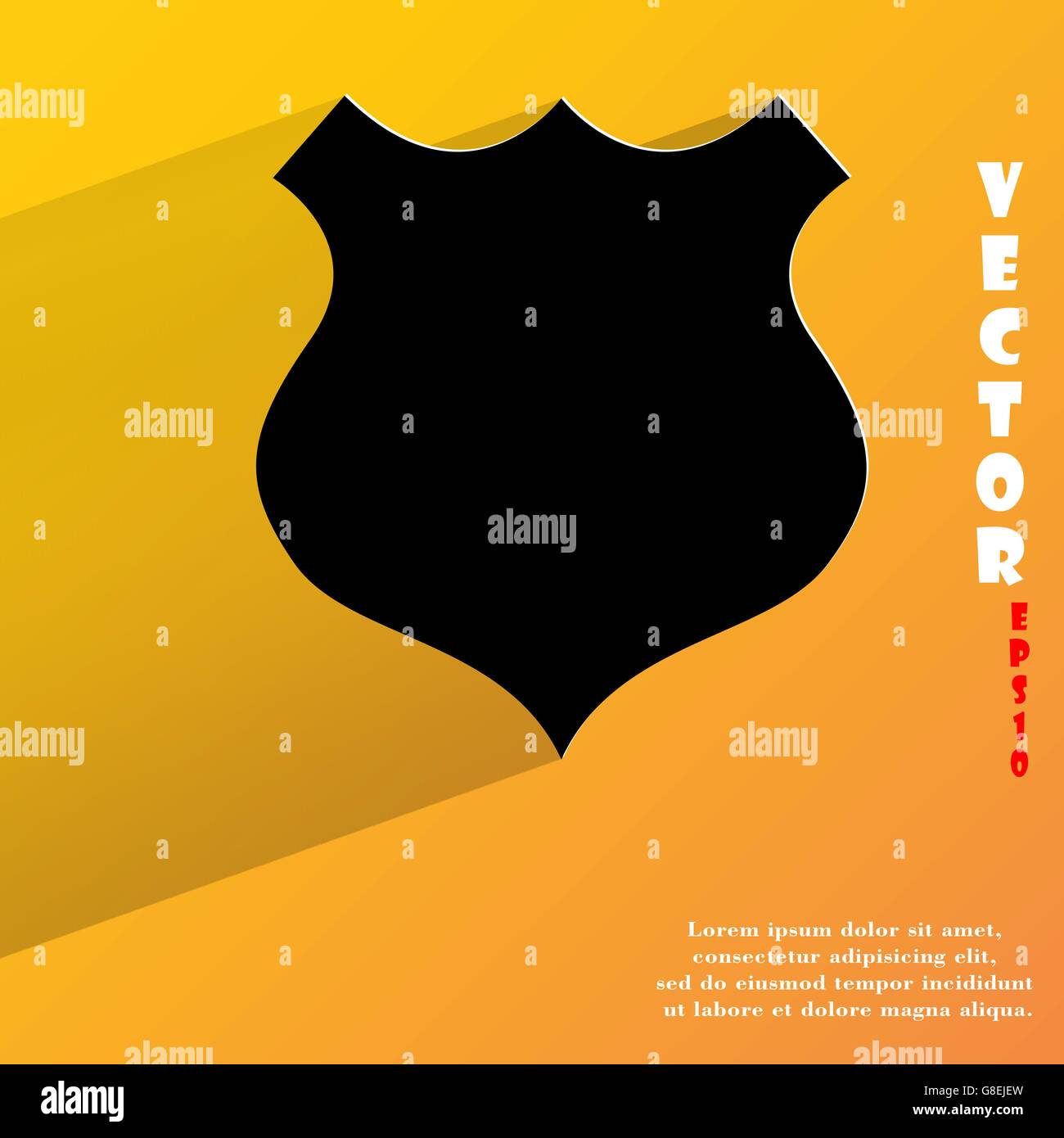 shield. Flat modern web button with long shadow and space for your text ...