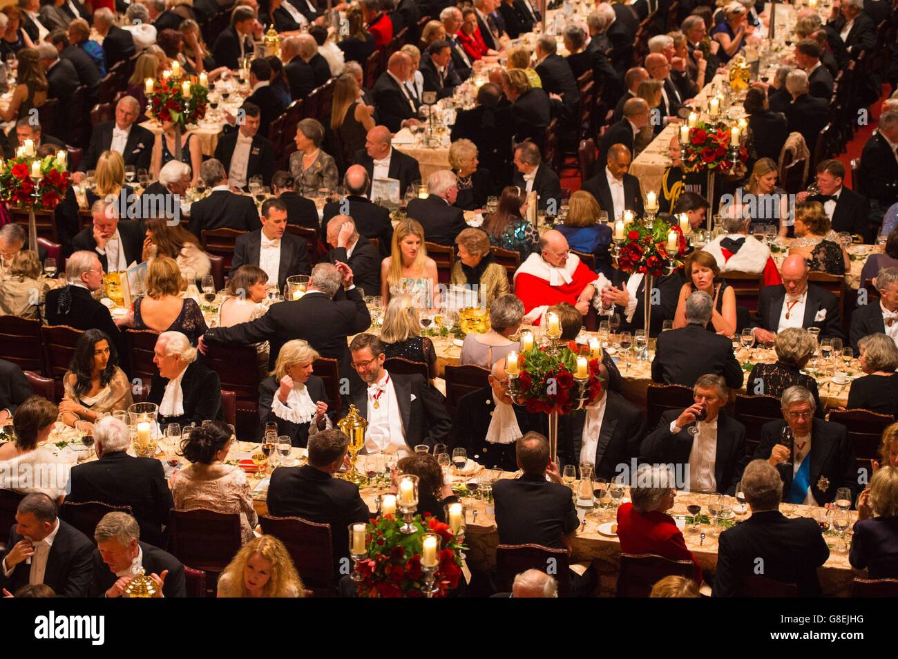 General view of guests at the Lord Mayor's Banquet, at the Guildhall ...