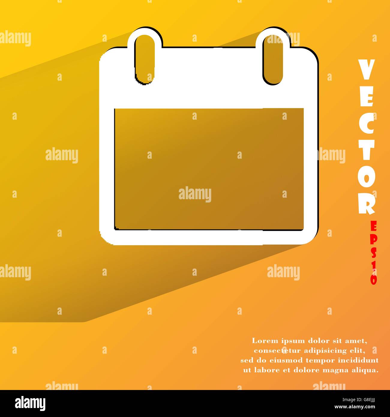 Calendar. Flat modern web button with long shadow and space for your ...