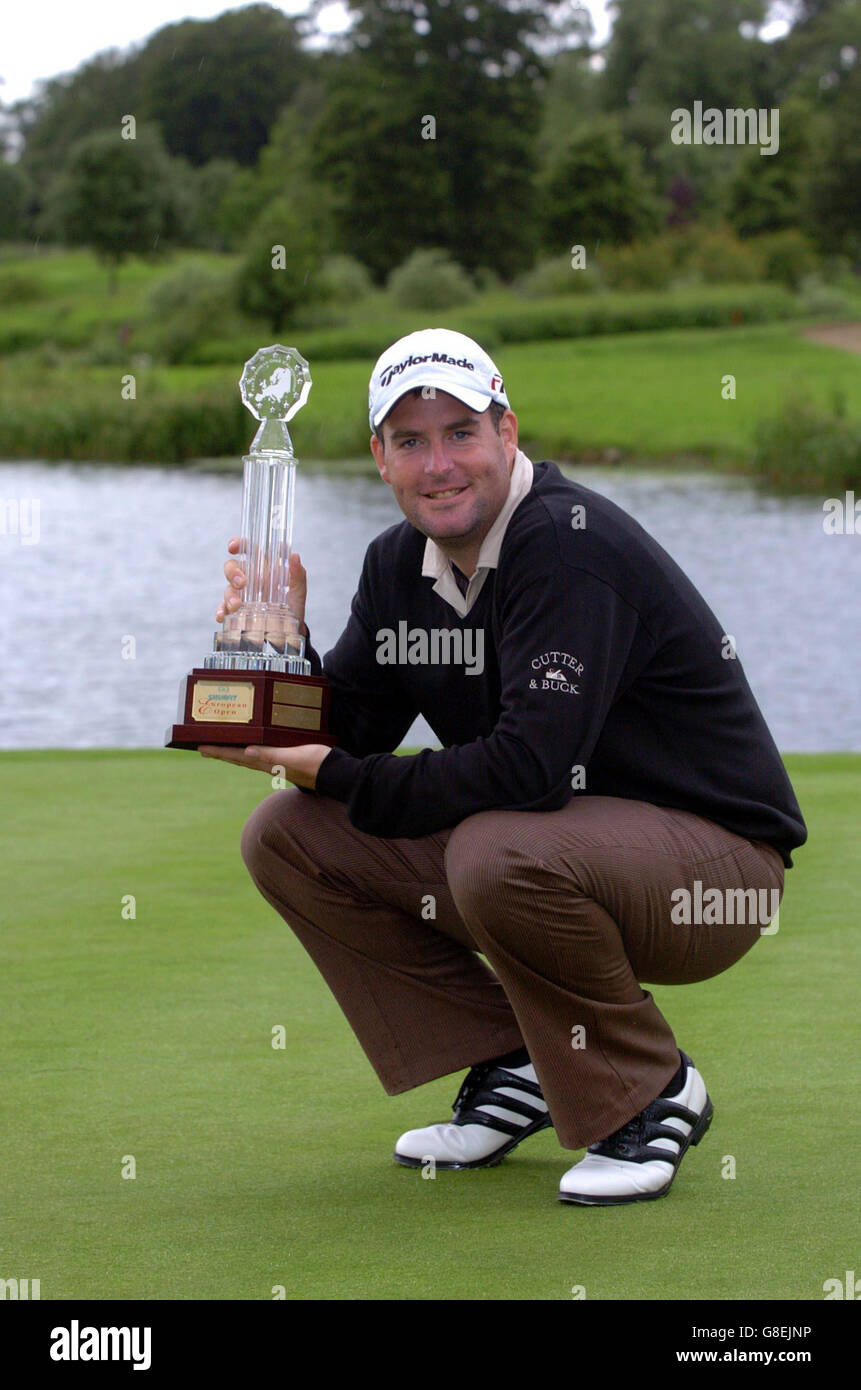 England's Kenneth Ferrie holds the trophy after winning the Smurfit ...