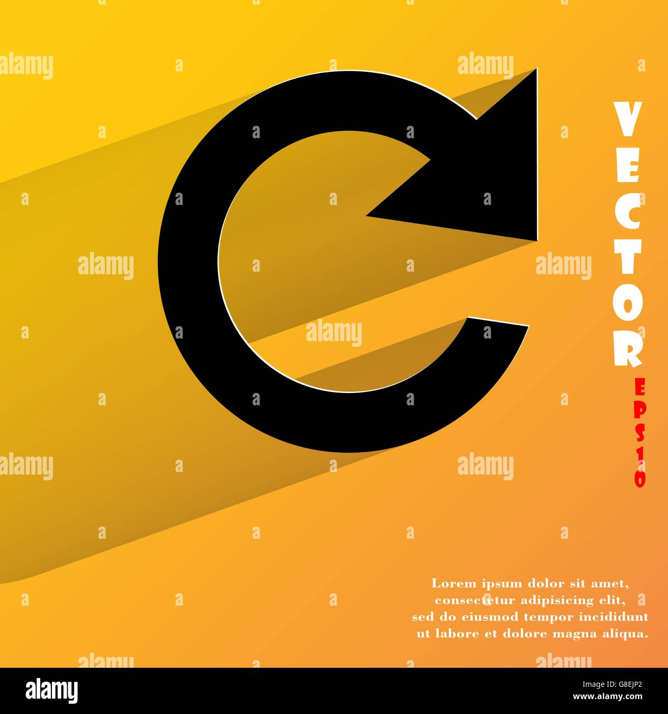 arrow Update. Flat modern web button with long shadow and space for your text. Vector. EPS10 ...