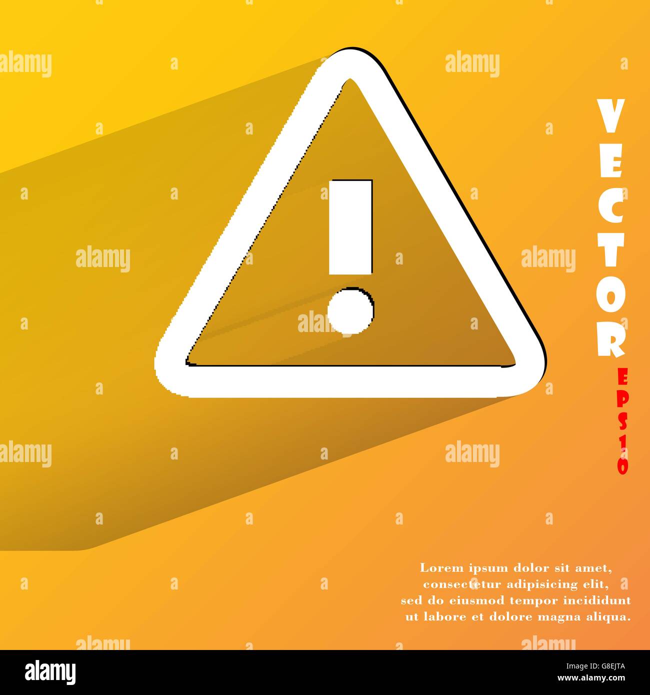 danger. exclamation mark. Flat modern web button with long shadow and ...