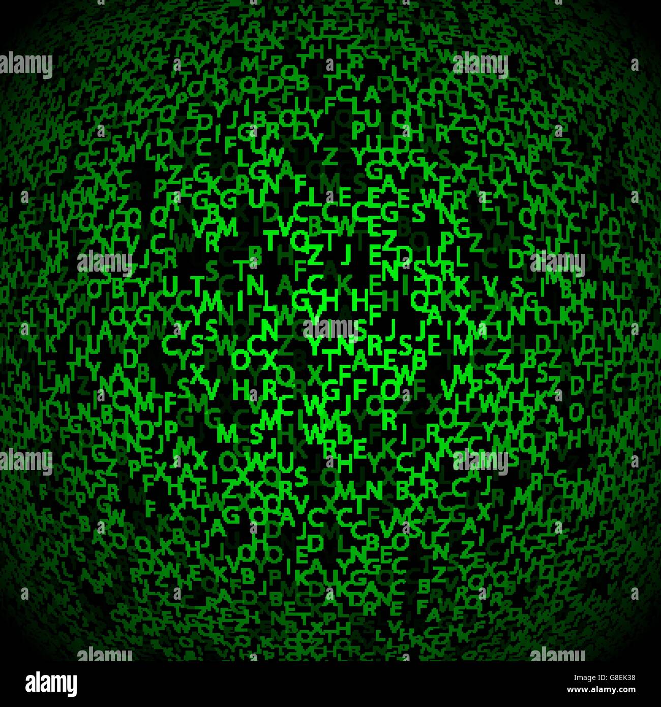 Matrix background with the green symbols, motion blur. Vector ...