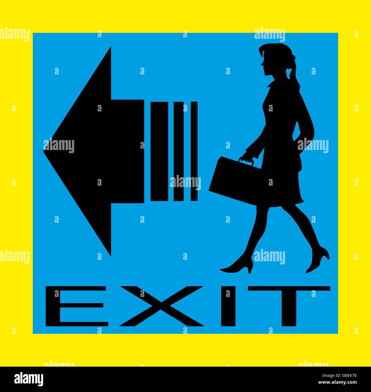 Exit emergency sign door with human figure, label, icon Stock Vector ...