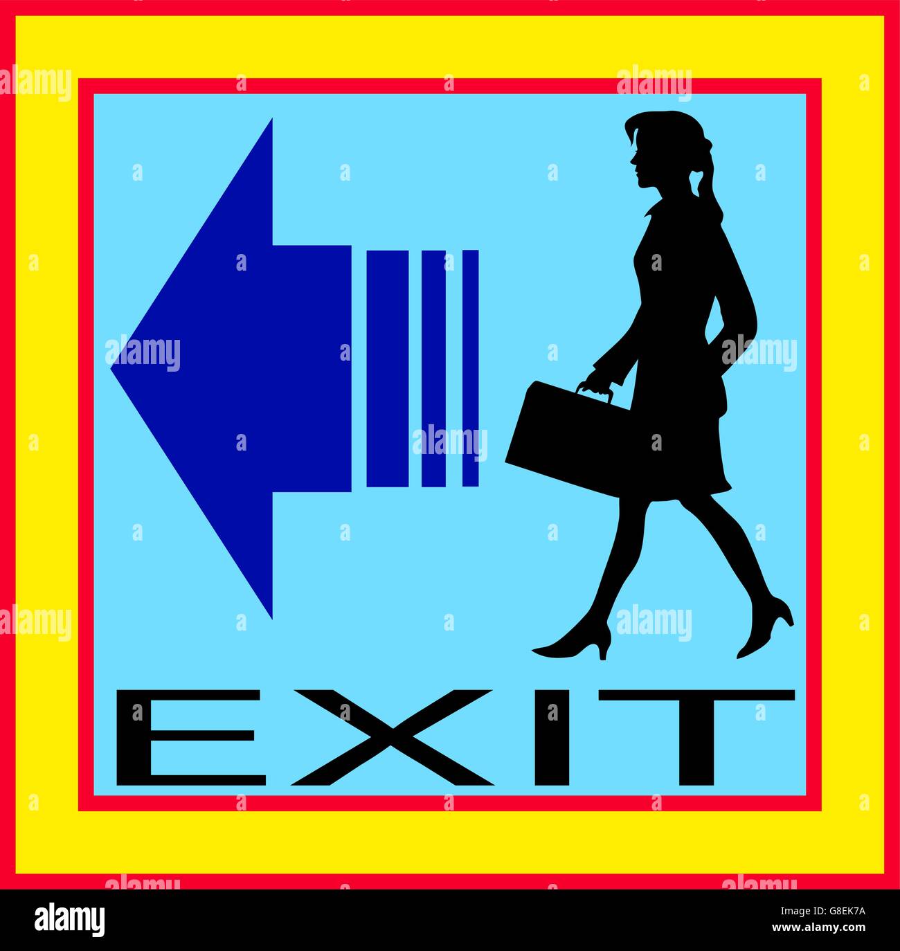 Exit emergency sign door with human figure, label, icon Stock Vector ...