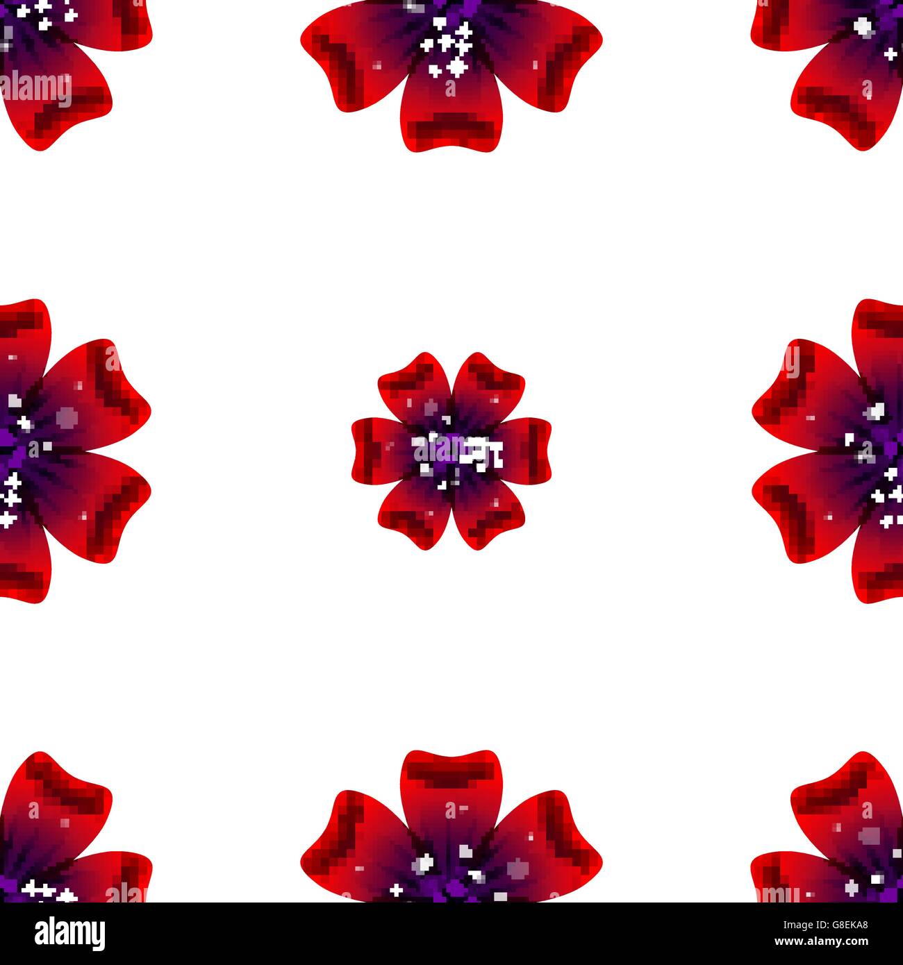 Beautiful rad flower. Seamless floral pattern. Vector illustration ...