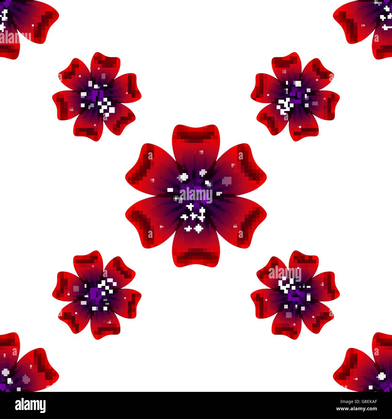 Beautiful rad flower. Seamless floral pattern. Vector illustration ...