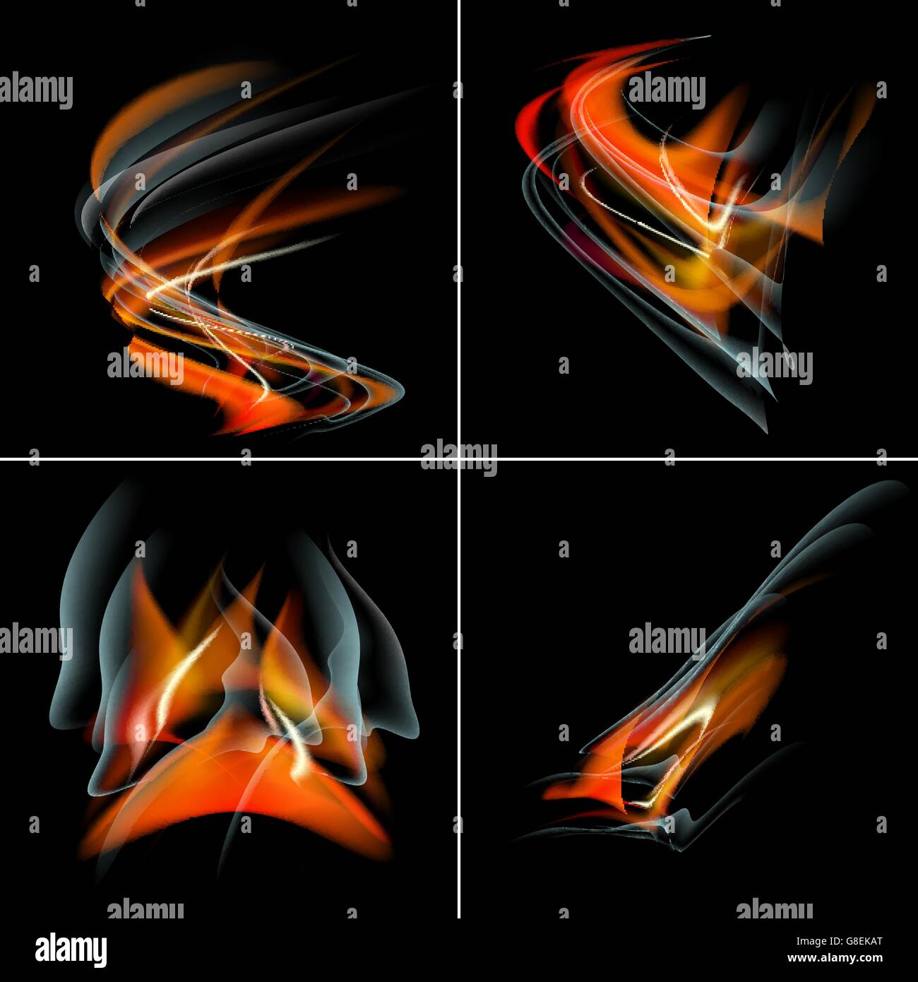 Set Burn flame fire vector abstract background with place for your text ...