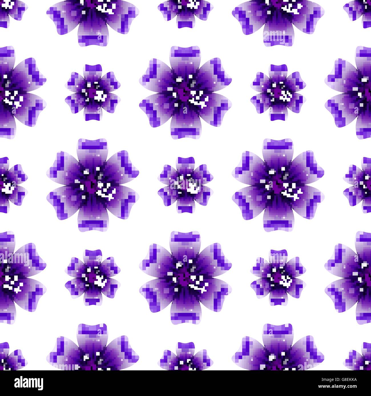 Beautiful violet flower. Seamless floral pattern. Vector illustration ...