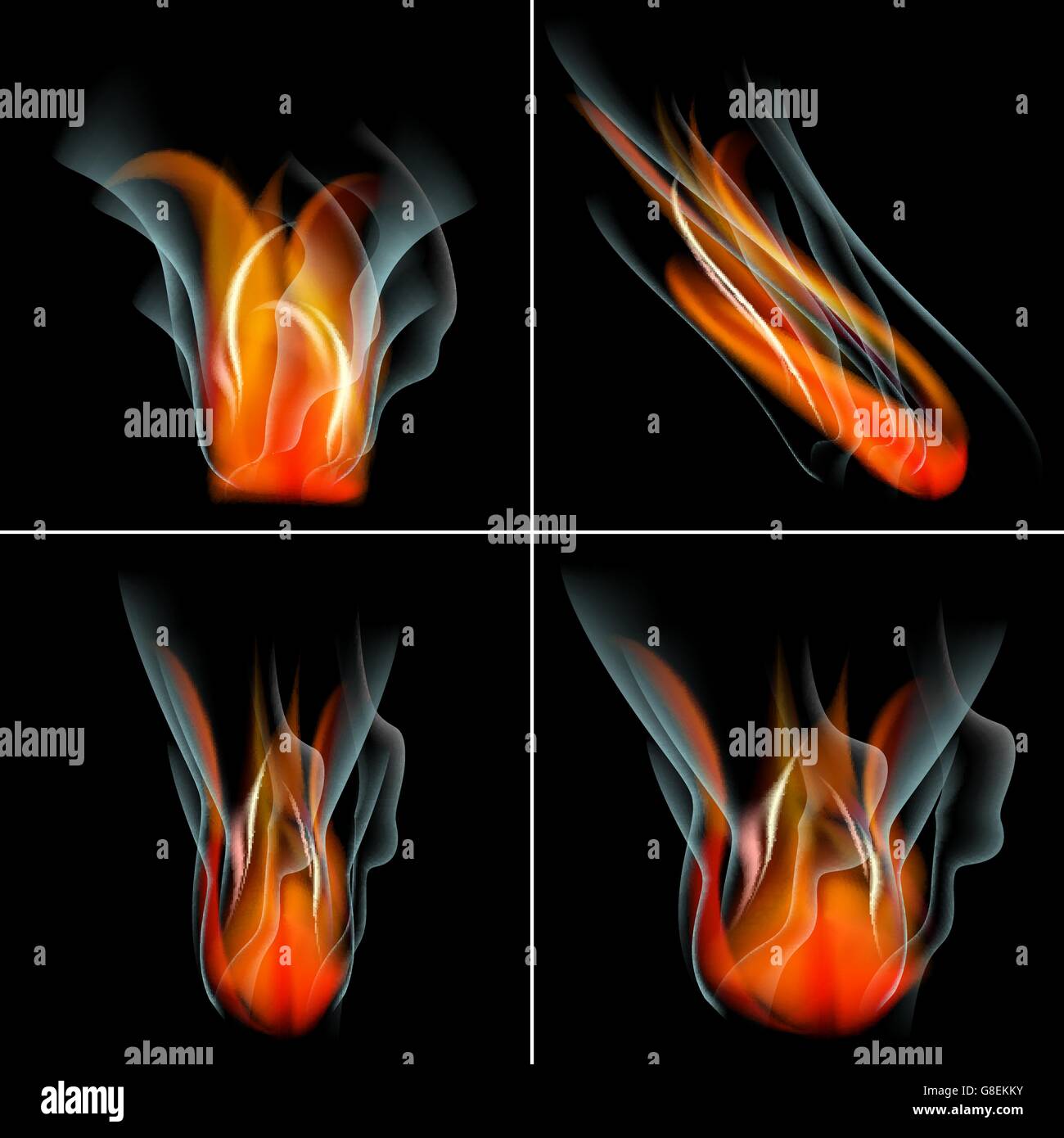 Set Burn flame fire vector abstract background with place for your text ...