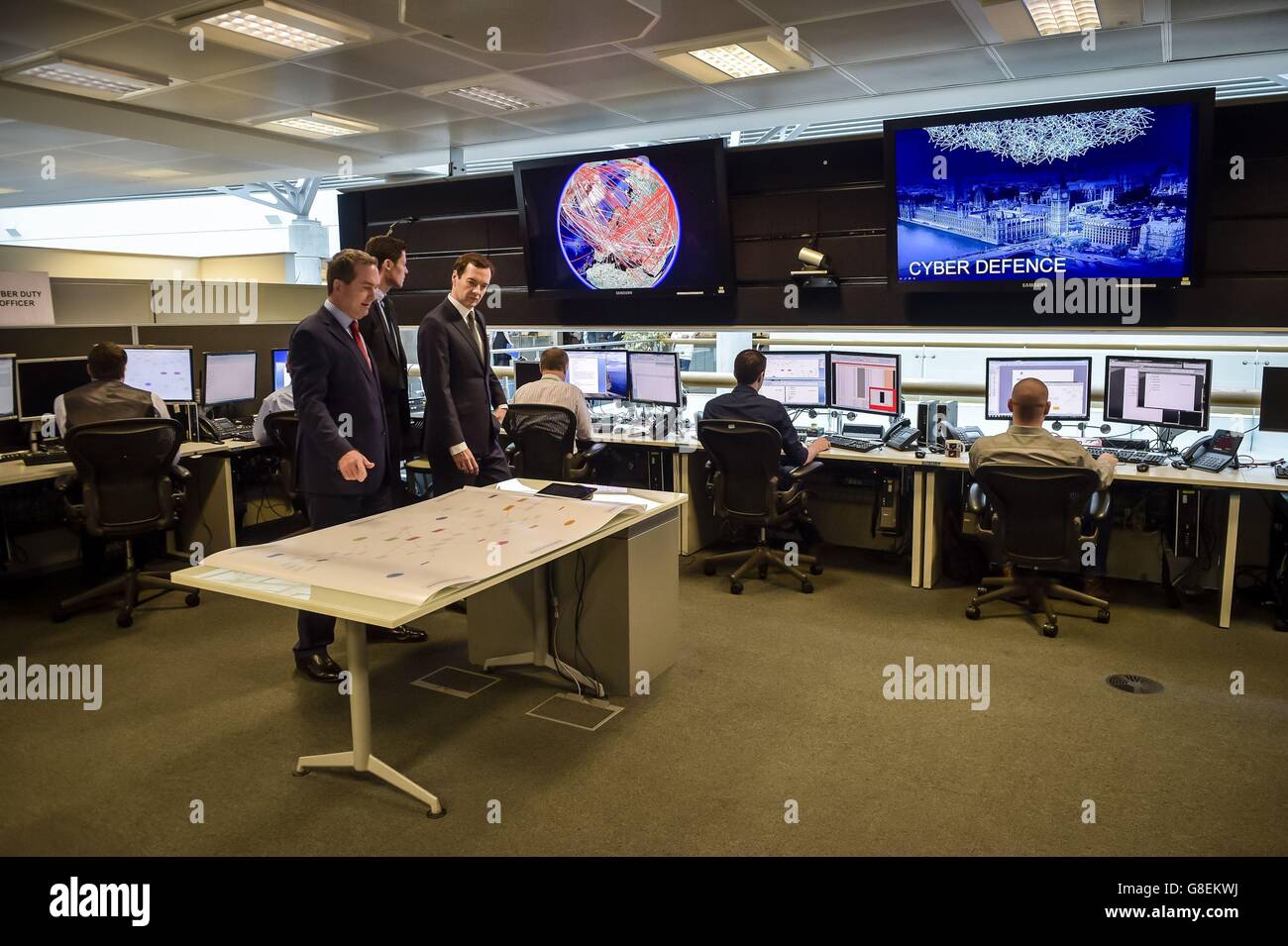 Chancellor of the Exchequer George Osborne is shown the 24 hour ...