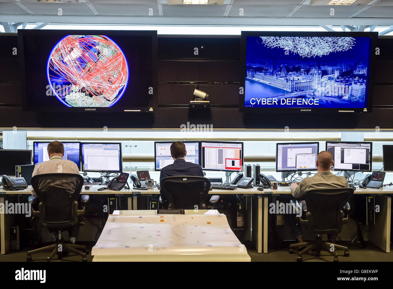 General view of the 24 hour Operations Room inside GCHQ, Cheltenham ...