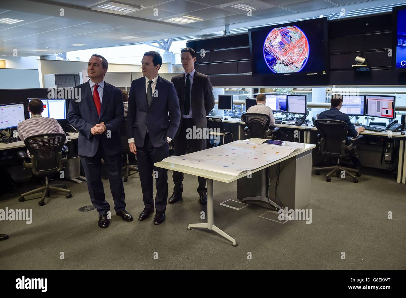 Chancellor of the Exchequer George Osborne is shown the 24 hour ...