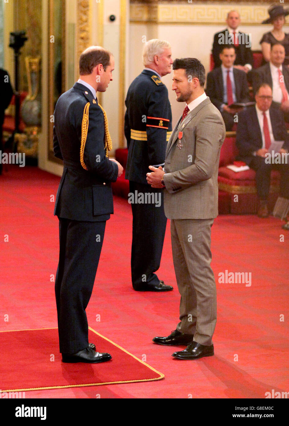 Carl Froch is made an MBE by the Duke of Cambridge at an investiture ...
