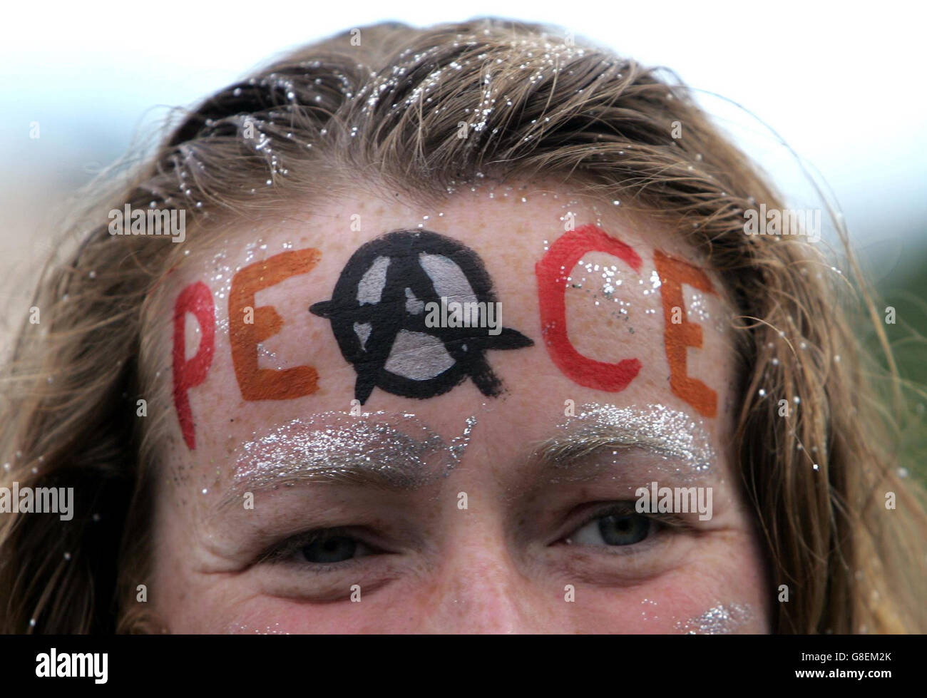 A peace protestor outside Faslane submarine base in Scotland, where ...