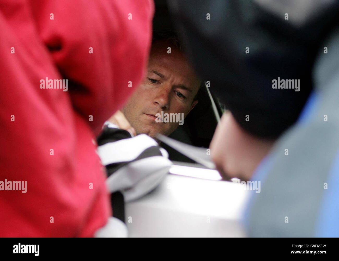 Newcastle United's captain Alan Shearer signs autographs Stock Photo ...