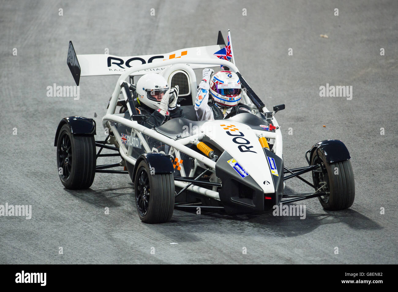 Jason Plato competes in the Race of Champions event during day two of ...