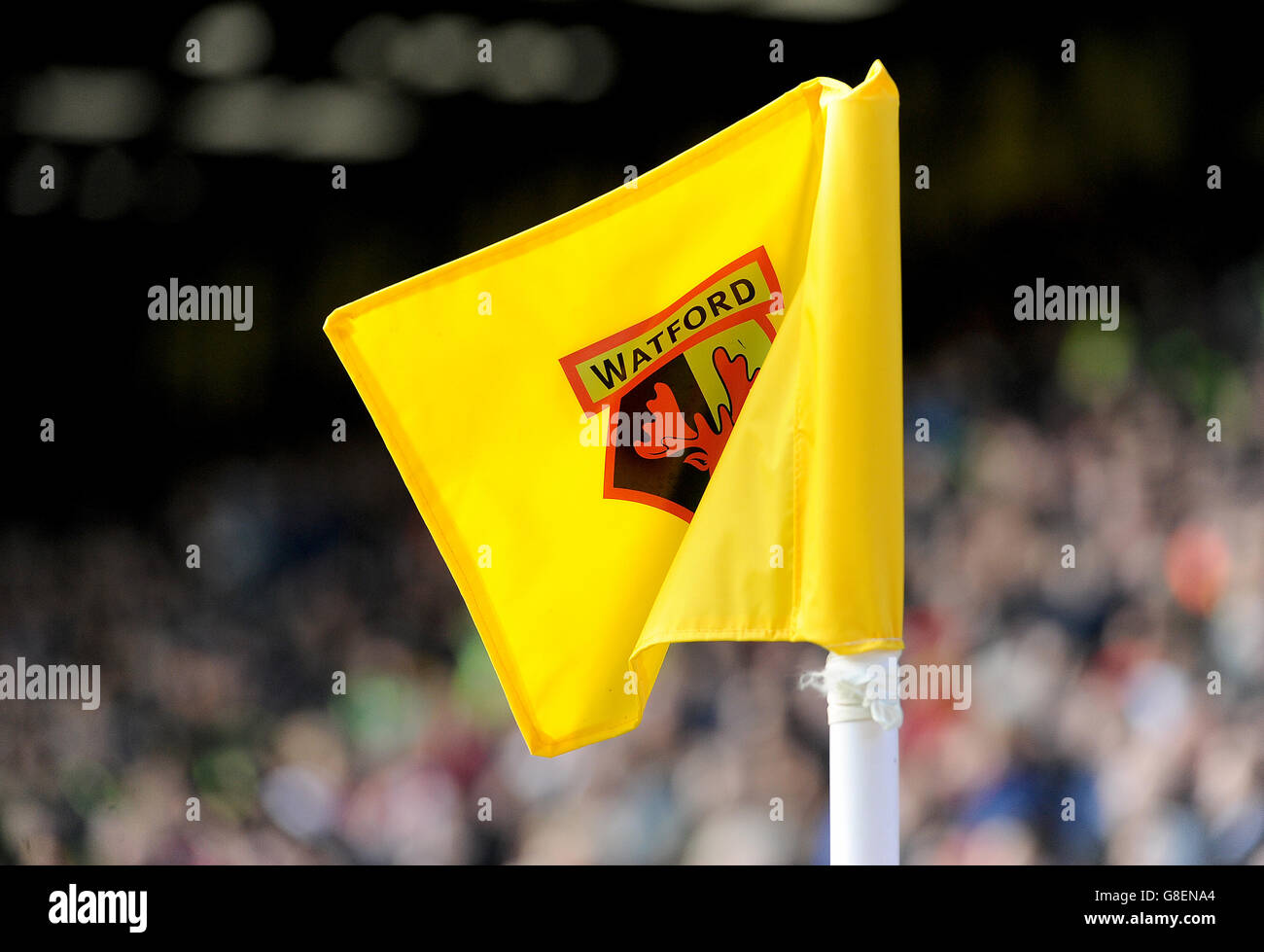 A general view a Watford corner flag during the Barclays Premier League ...