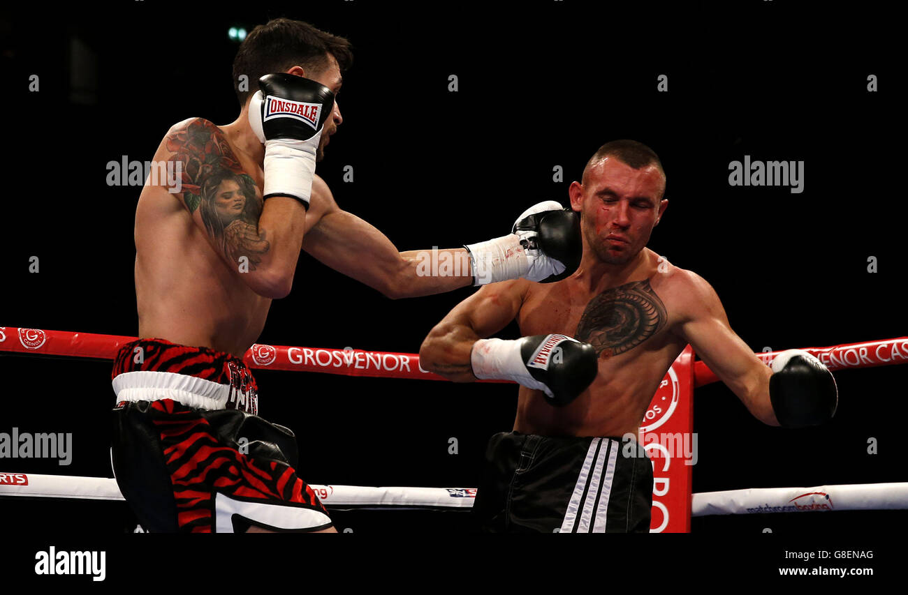 Liam Taylor and Imre Simon during the Super Lightweight Contest at ...