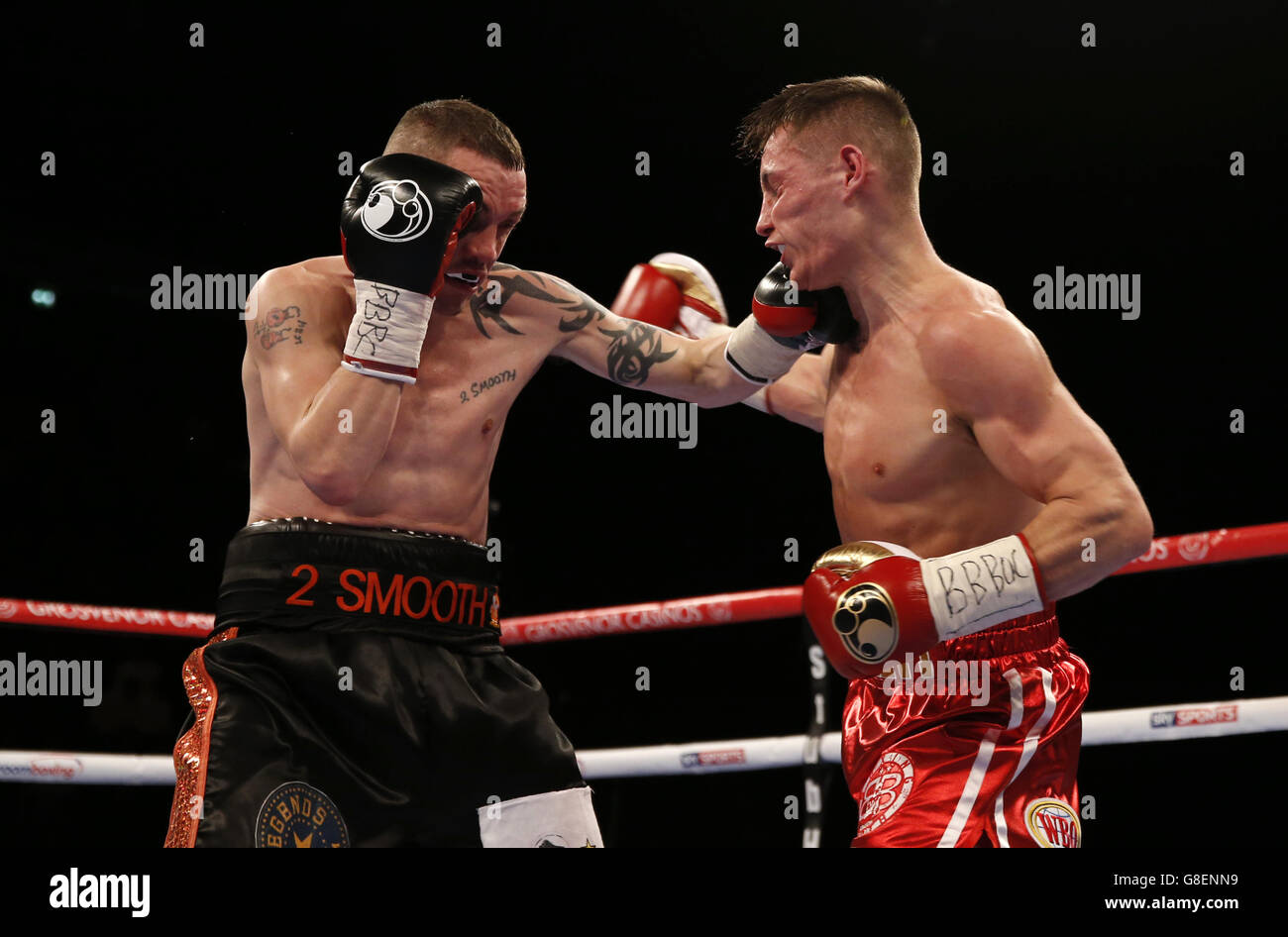 Manchester Arena Boxing. Ryan Burnett and Jason Booth during the vacant ...