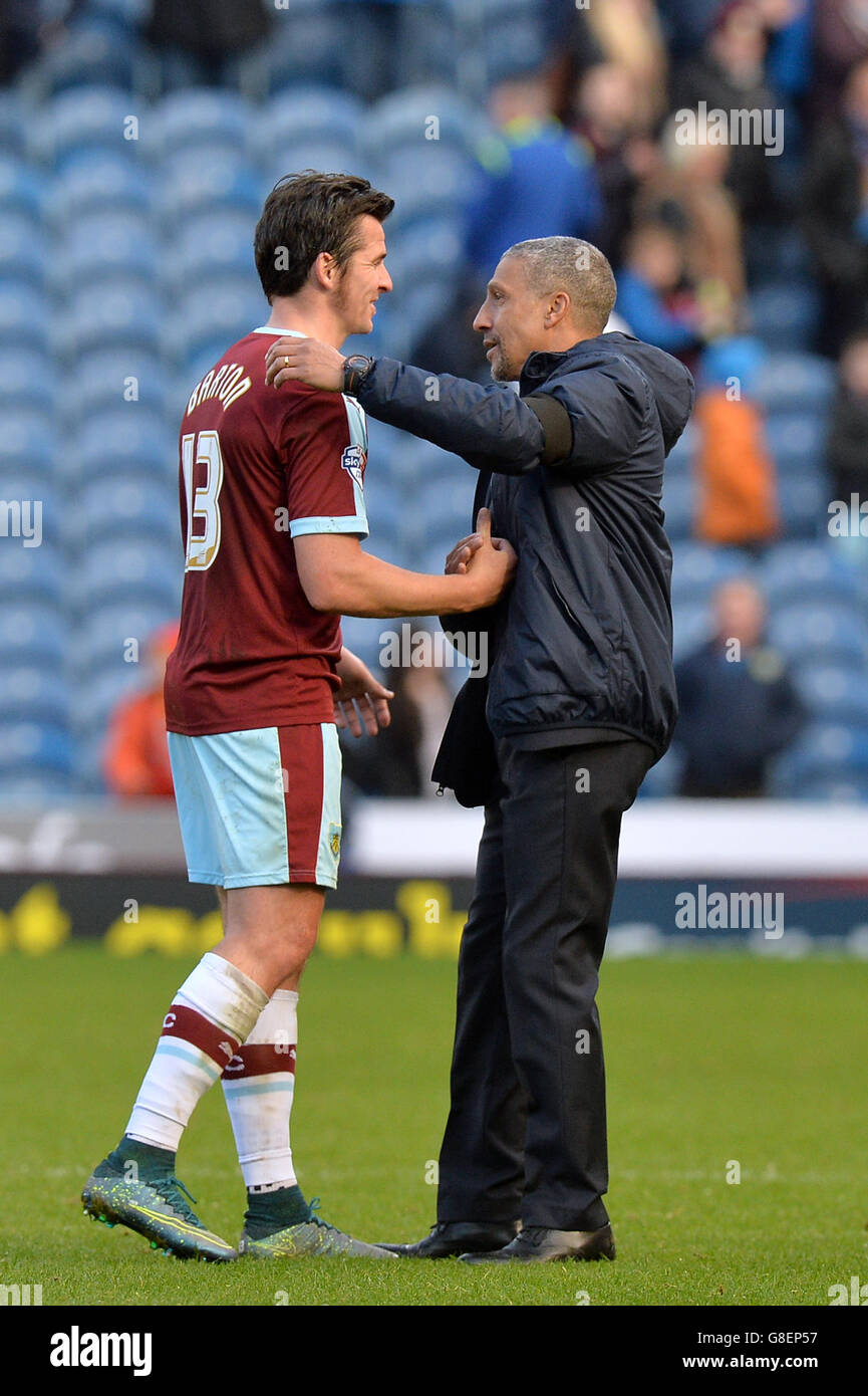 Brighton and Hove Albion manager Chris Hughton (right) with Burnley's ...