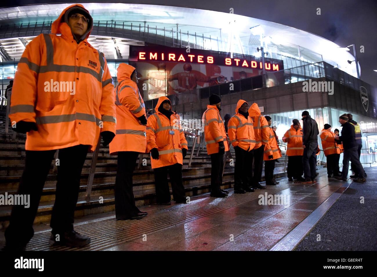 Security measures outside the ground before the UEFA Champions League ...